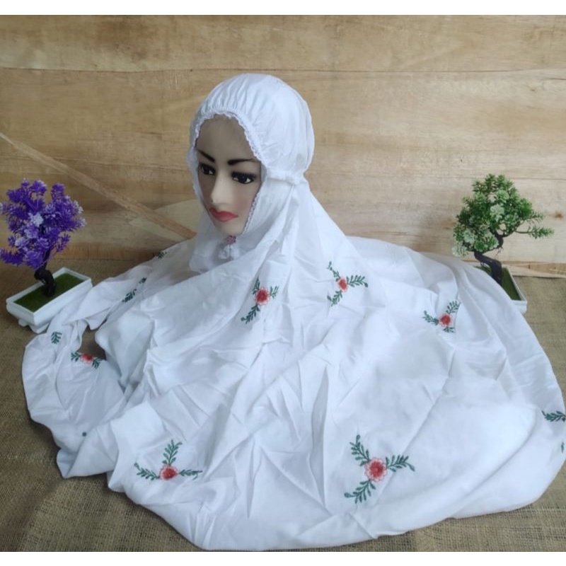 Jual Mukena Putih Khas Pesantren Mukena Rayon Adem Mukena Kudus Rukuh ...