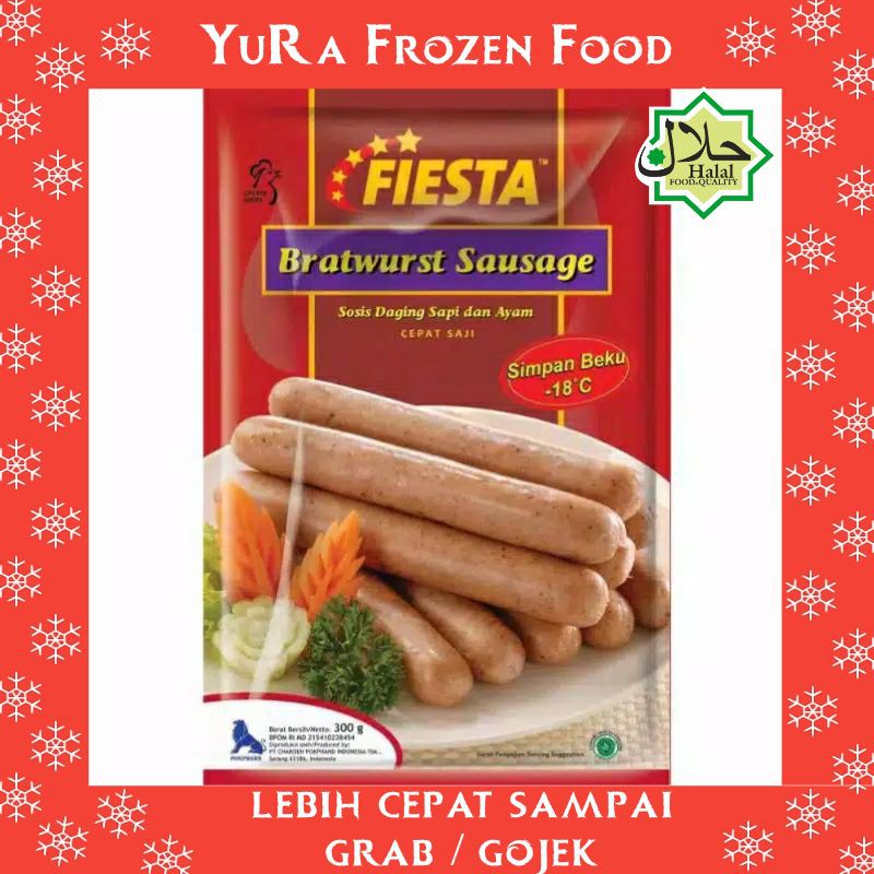Jual Sosis Daging Sapi Dan Ayam FIESTA Bratwurst 300gr Makanan Halal ...