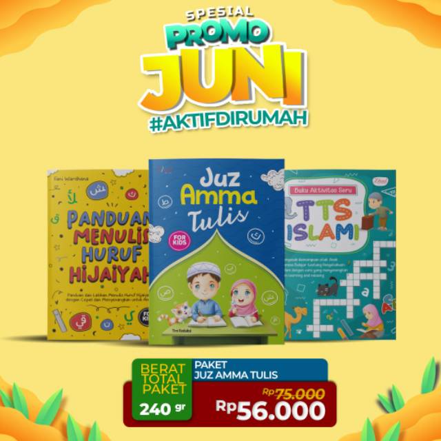 Jual Paket ( Juz Amma Tulis, Panduan menulis huruf hijaiyah, TTS Islami ...