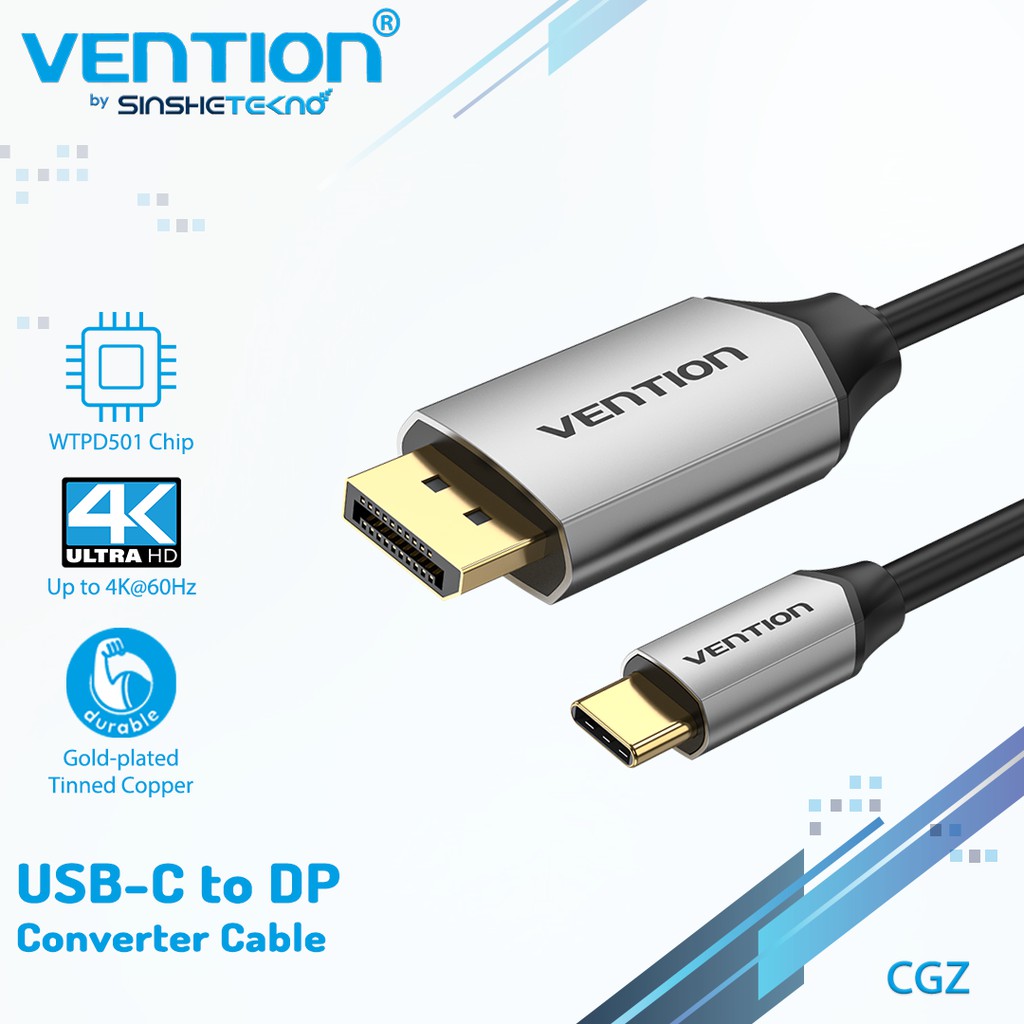 Jual VENTION Kabel USB Type C to DP Display Port Converter High Quality ...