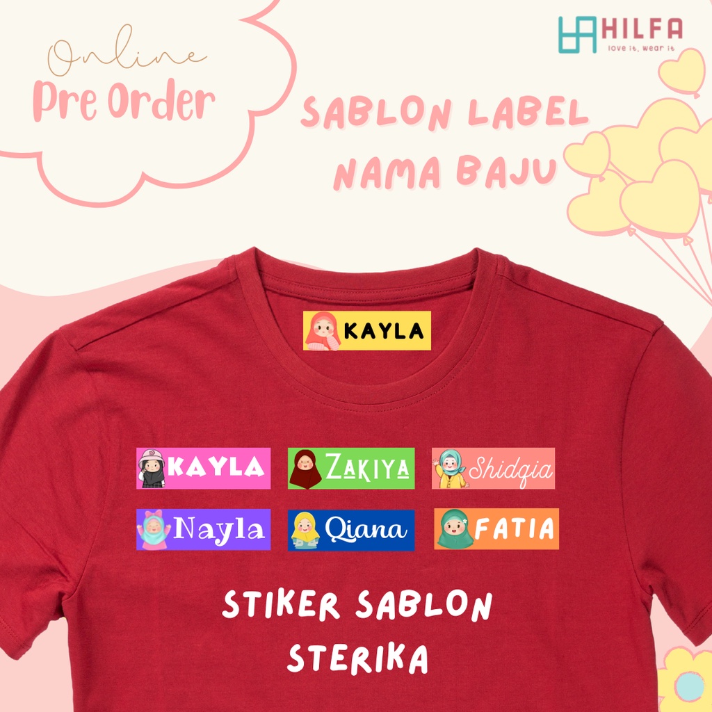 Jual Label Tema Anak Perempuan Label Nama Baju Karakter Anak Sekolah ...