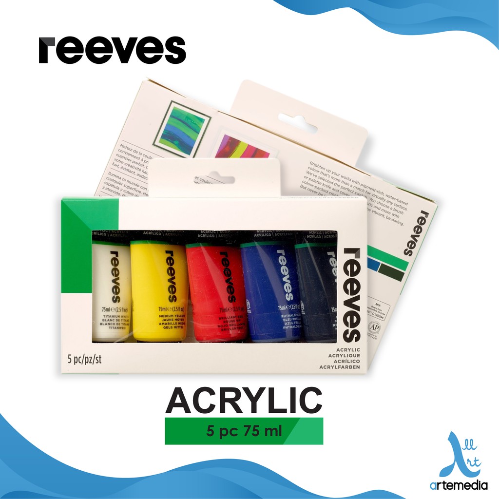 Jual Reeves Artists 5x75ml Acrylic Color Paint Set | Shopee Indonesia