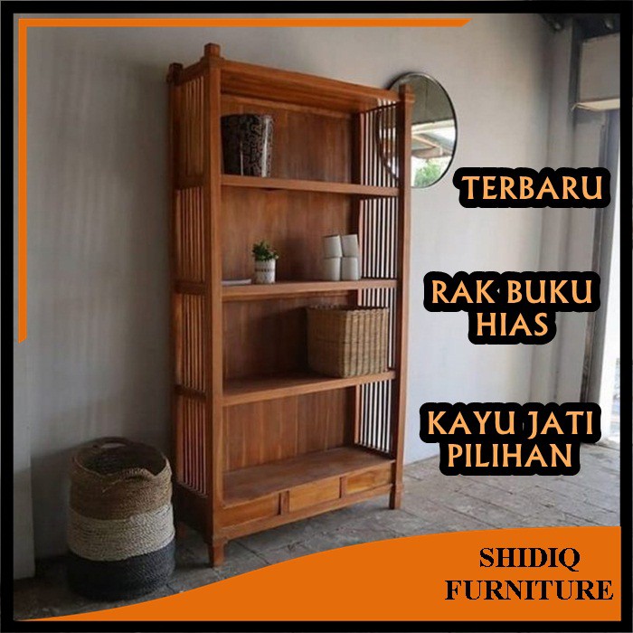 Jual Rak Buku Kayu Minimalis Rak Buku Kayu 4 Susun Produksi Jepara ...
