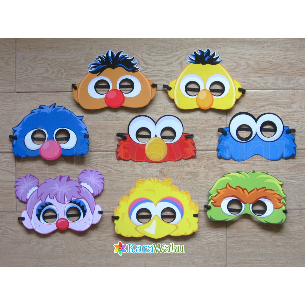 Jual Topeng Pesta Ultah Anak/ Birthday Party Mask Karakter Elmo Sesame ...