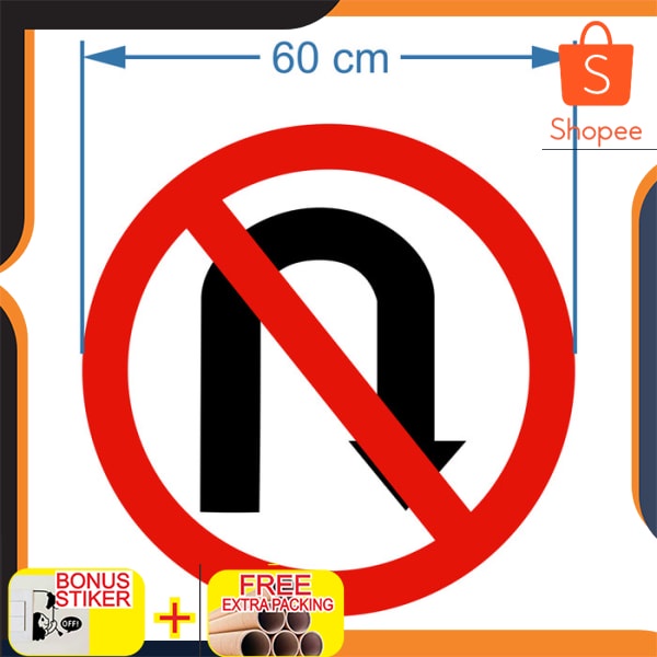 Jual Grosir Rambu Dilarang Putar Balik - Plat Alumunium Lingkaran 60cm ...