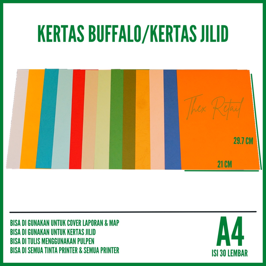 Jual Kertas Buffalo A4 isi 30 lembar / Kertas Cover Buffalo A4 / Kertas ...