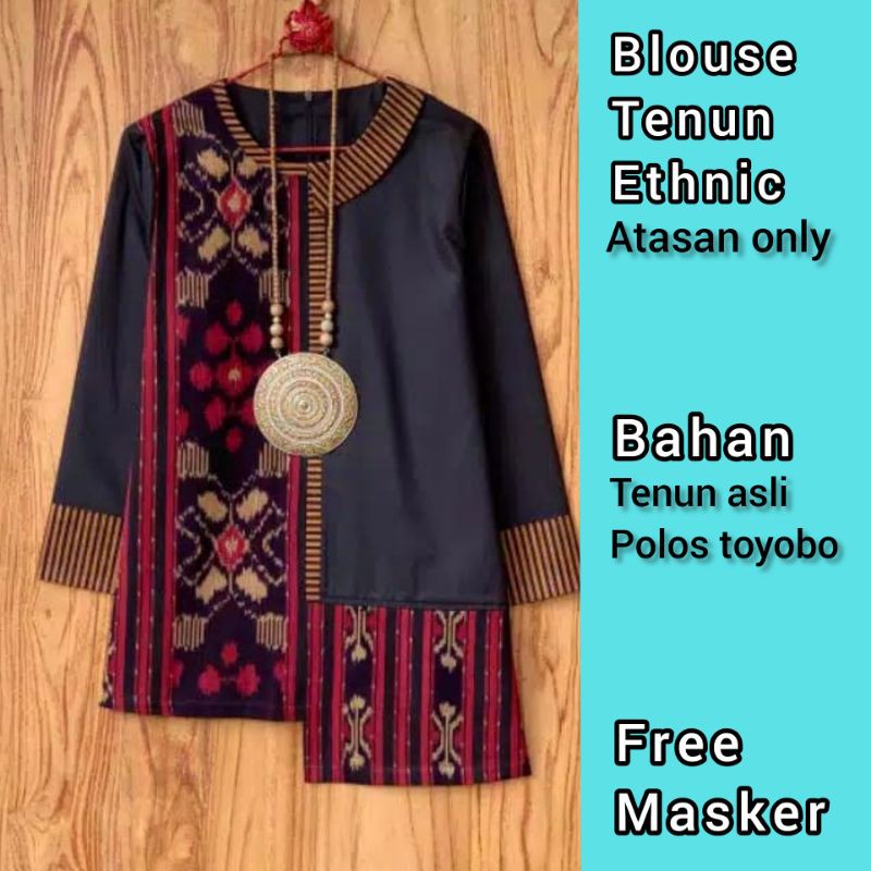 Jual blouse tenun etnik baju tenun atasan tenun asli tenun etnik baju etnik uswah collection ...