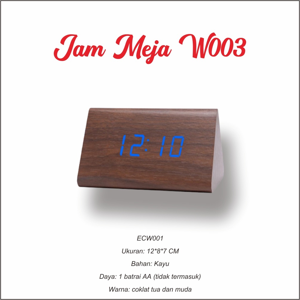 Jual Jam Meja Digital Led Motif Kayu - Wooden Table Clock Alarm Weker ...