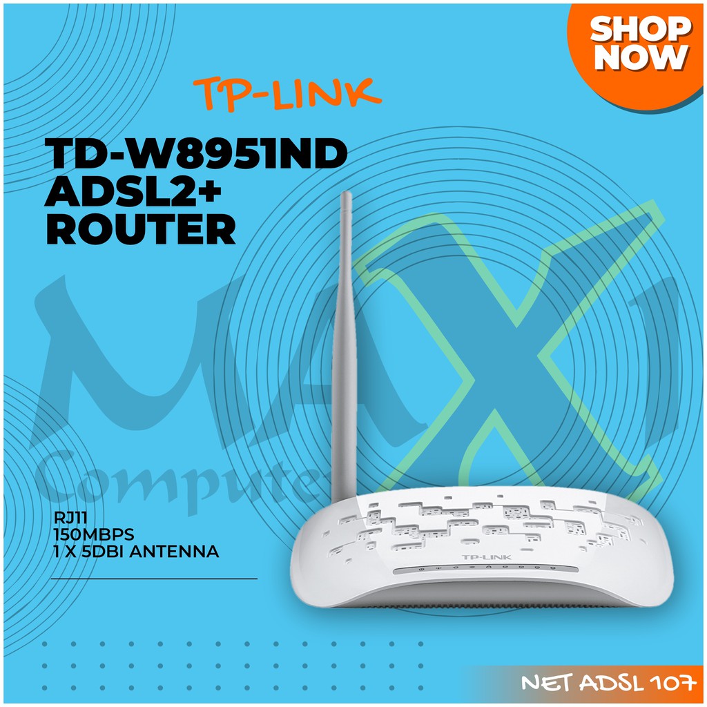 Jual TP-Link TD-W8951ND 150Mbps 1 * 5dBi Antenna Gain Wireless N ADSL2 ...