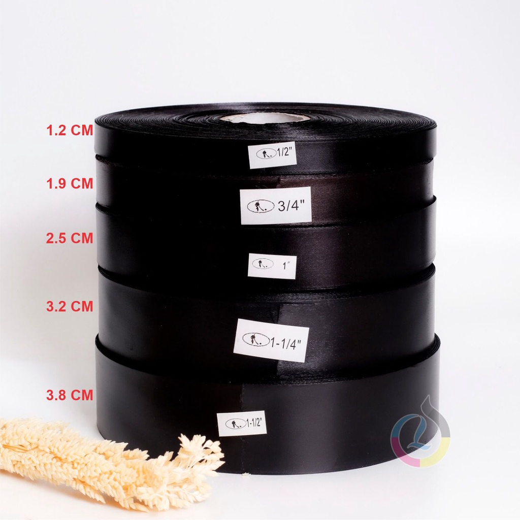 Jual READY pita sattin hitam polos pita satin hitam label pita bahan ...