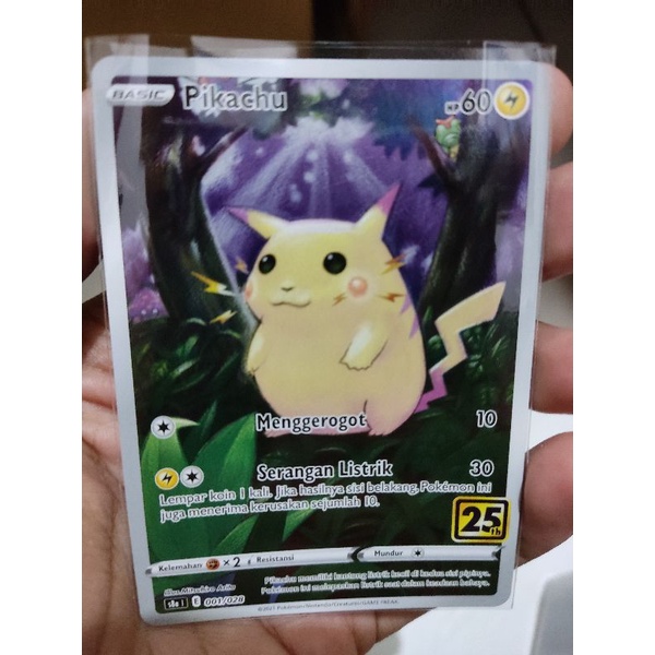 Jual kartu pokemon pikachu Full Art 25th anniversary murah | Shopee ...