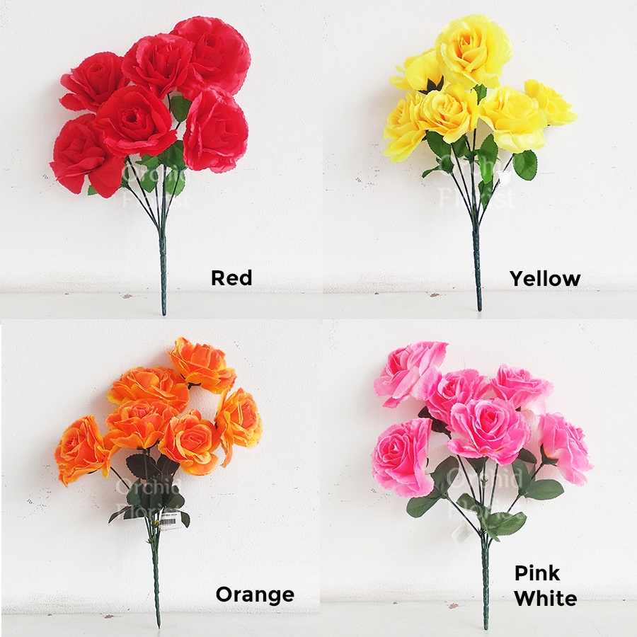 Jual Bunga Palsu / Artificial Flower - Bunga Mawar Rose Asia X6 ...