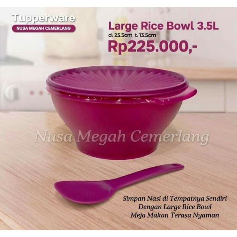 Jual Large rice bowl tempat nasi tupperware | Shopee Indonesia