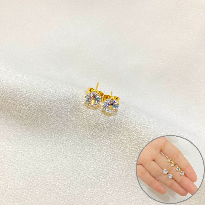 Jual Anting Tusuk Wanita Mata Satu Anti Karat Korean Style Simple ...