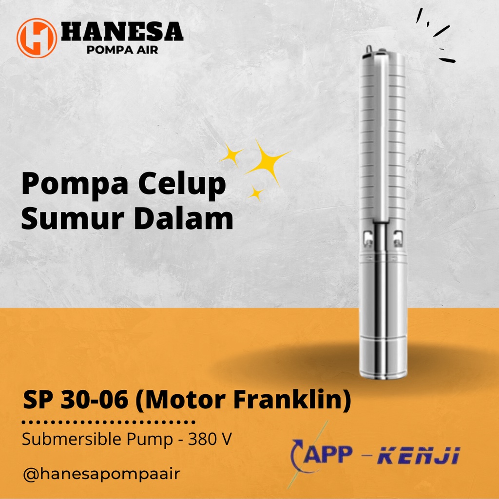 Jual APP Kenji SP 30-06 (Motor Franklin) / 380V Pompa Celup Sumur Dalam ...