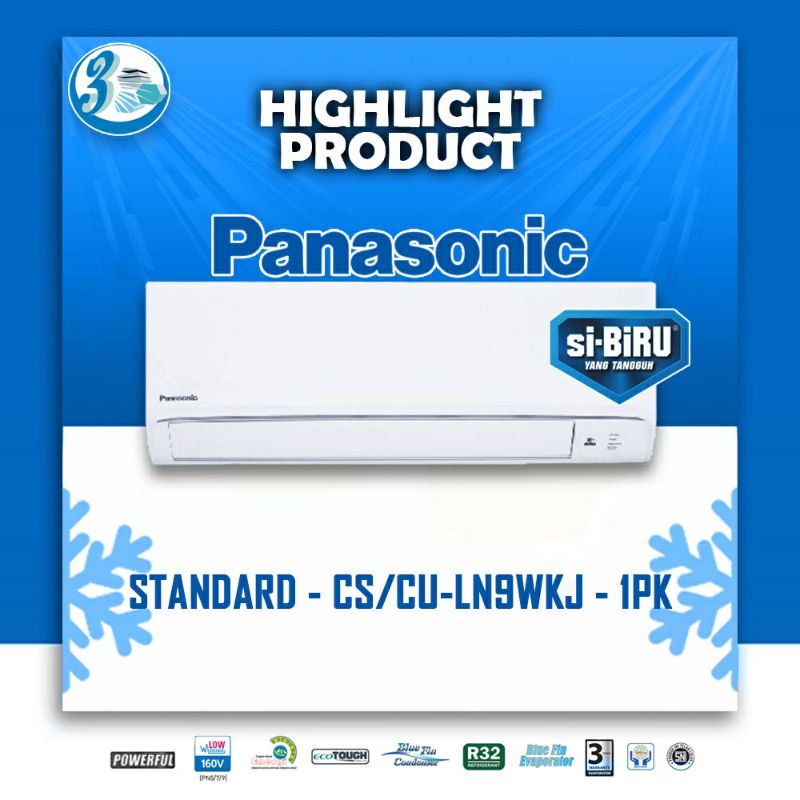 Jual AC PANASONIC 1/2 1 PK LN5WKJ / LN9WKJ SI BIRU FREON R32 GARANSI RESMI | Shopee Indonesia