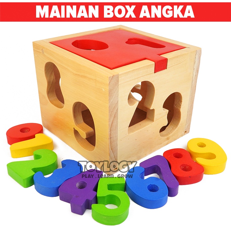 Jual Mainan Edukasi Anak Sorting Box Kotak Kayu Angka Number Puzzle 123 ...