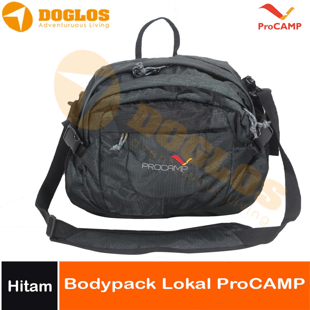 Jual Tas Bodypack Procamp Travel Pouch Gunung Outdoor selempang hitam | Shopee Indonesia