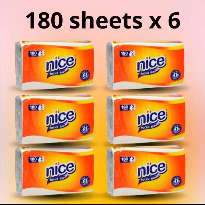 Jual ISI 6 PACK - TISSUE NICE FACIAL 180s x 6pcs (promo PAKET) tisu 180 ...