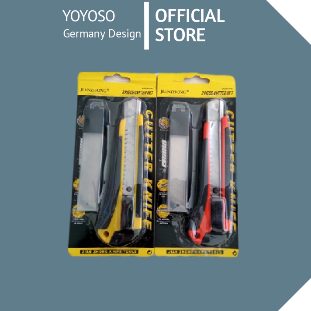 Jual Cutter Knife + Refill Pisau Pemotong + ISI 2 Piece cutter Set ...