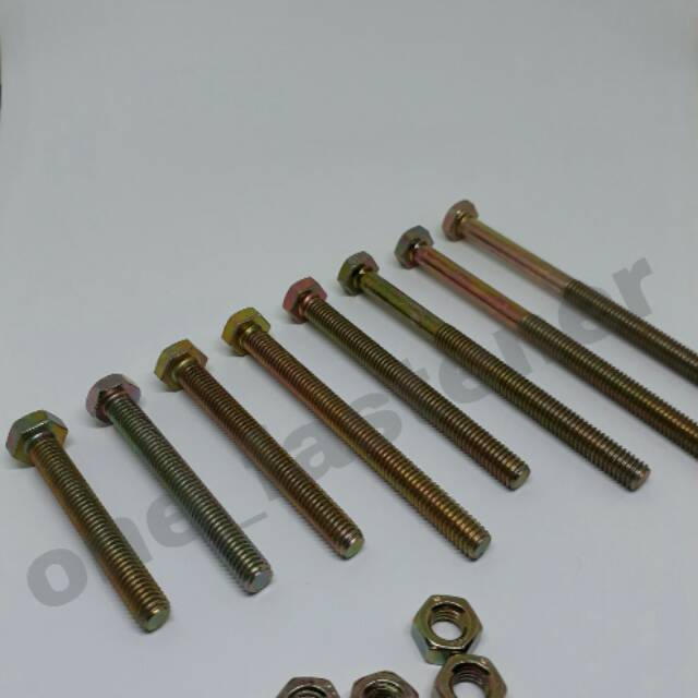 Jual Baut Mur M8x50 kuning 8x50 baut 12 | Shopee Indonesia