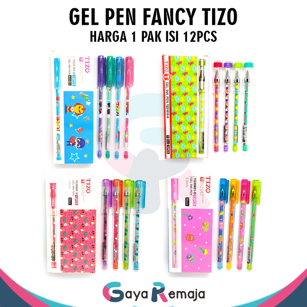 Jual Gel Pen TIZO | Pulpen 1 Pak & Ecer Murah | Fancy Pen | ballpoint ...