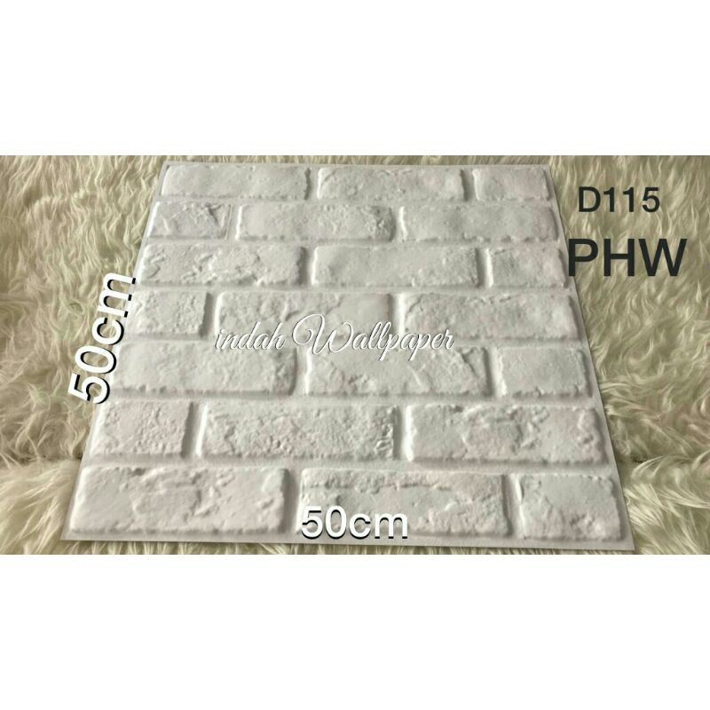 Jual Wall Panel 3D Dinding PVC Interior Bata Putih 115 | Shopee Indonesia