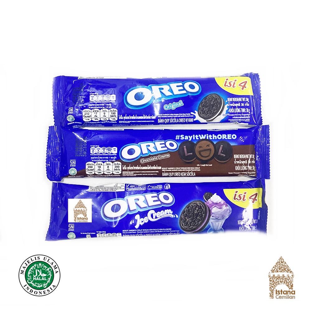 Jual Biskuit Oreo isi 3 Pcs | Cokelat | Blueberry | Strawberry ...