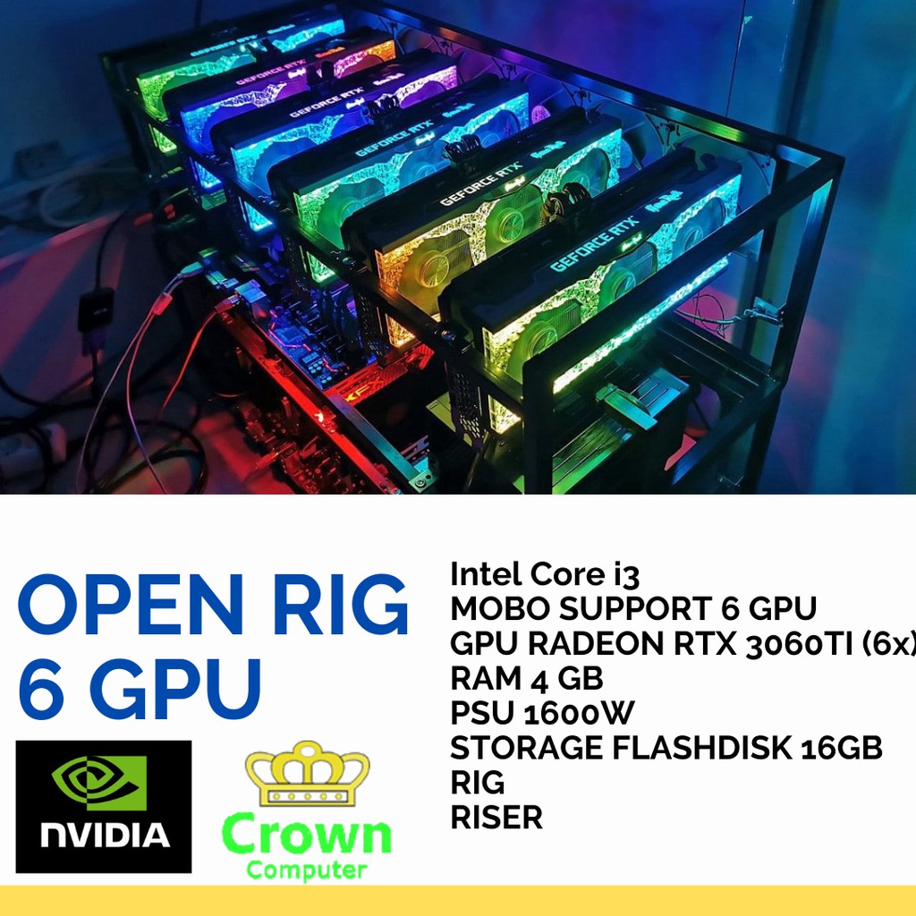 Jual MINING RIG 6 GPU RTX 3060TI | Shopee Indonesia