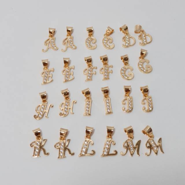 Jual Liontin Emas huruf 0.5gram kadar 375/8k / liontin inisial | Shopee ...