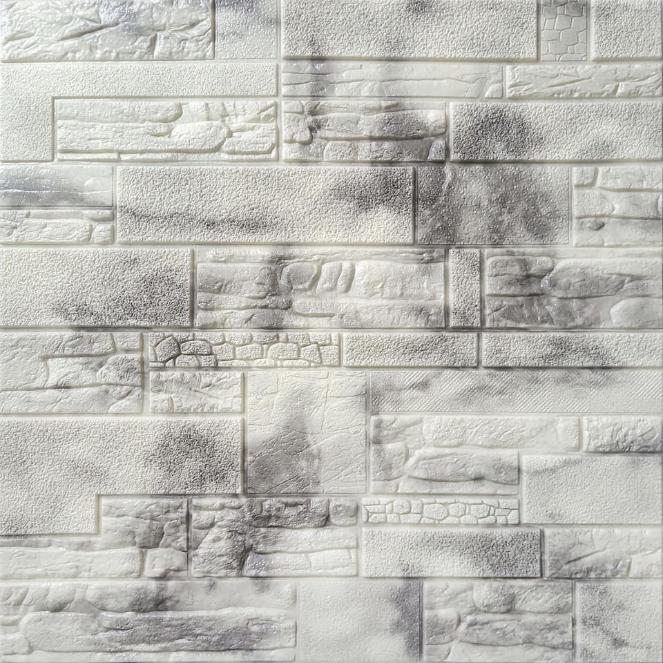 Jual Wallpaper Dinding 3D / Wallfoam 3D Bata Marmer Corak Abu | Shopee ...