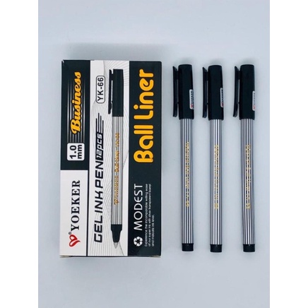 Jual Pen Gel / Pulpen Yoeker Balliner 1.0 mm Hitam (12 pcs) Balpoin ...