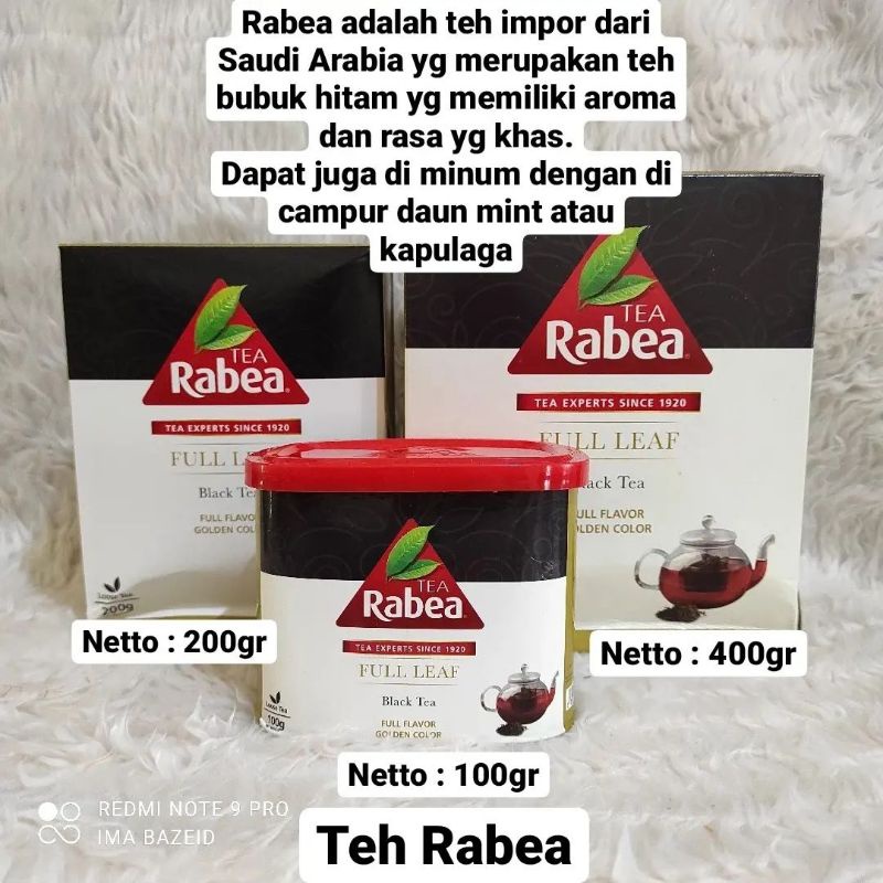 Jual Teh rabea 200gr teh hitam rabea full leaf black tea arab Saudi ...