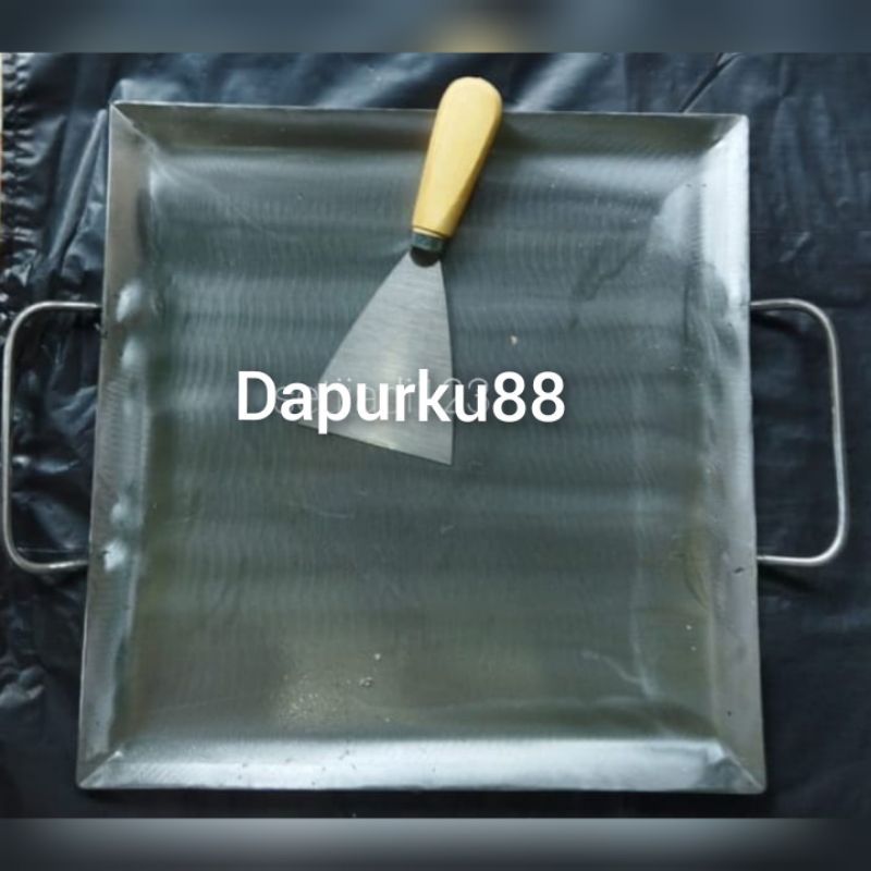 Jual PAKET KOMPLIT wajan 30x30 plat persegi ukuran 30x30cm / pisau roti ...