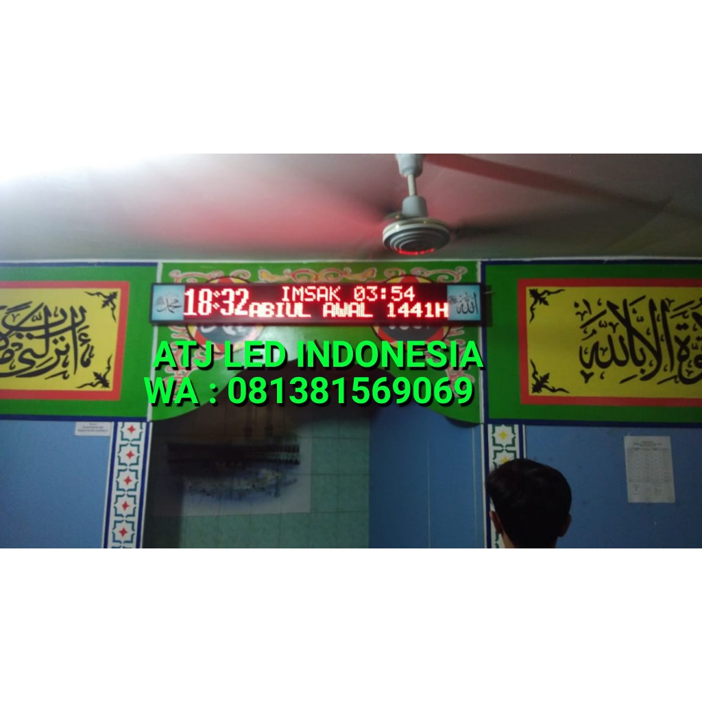 Jual Jadwal sholat digital running text jam masjid LED jam adzan masjid ...