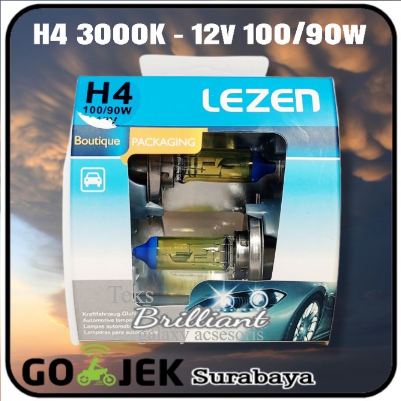 Jual LEZEN Lampu Bohlam Halogen Xenon - 3000K Yellow Glass - H3 H4 H7 ...