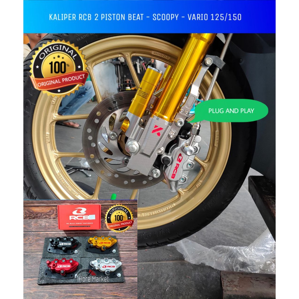 Jual KALIPER RCB 2 PISTON VARIO 110 125 150 BEAT SCOOPY PCX 150 VARIO KARBU FI ESP DELUXE ...