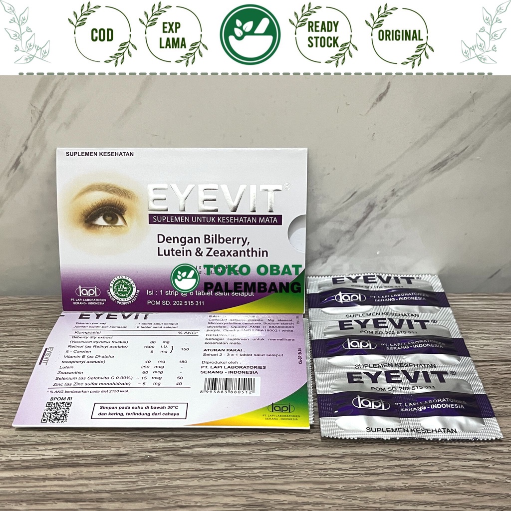 Jual EYEVIT 1 STRIP 6TABLET SUPLEMEN UNTUK KESEHATAN MATA EYE VIT ...