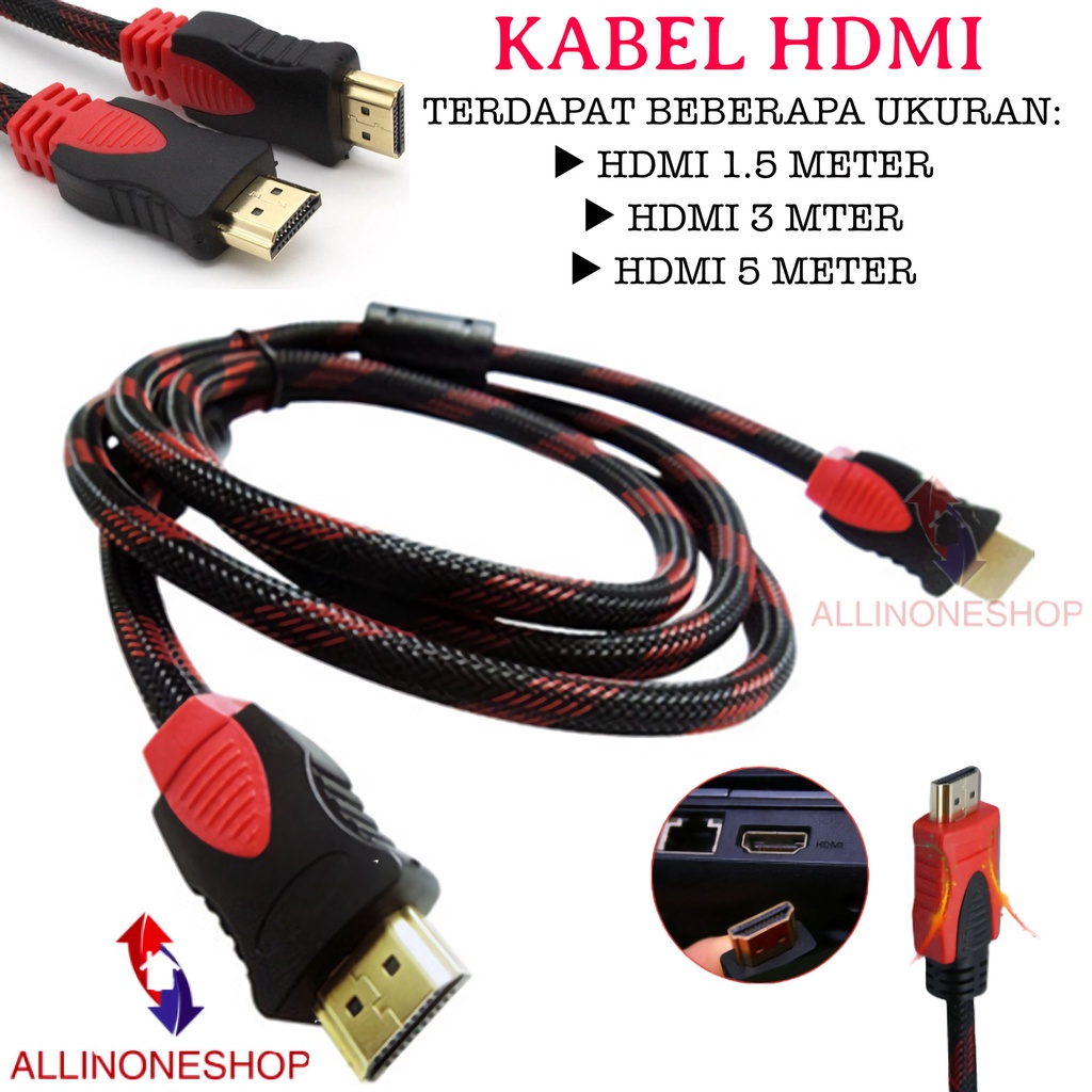 Jual KABEL HDMI FULL HD 1080P TO HDMI 1.5M 3M 5M METER / KABEL HDMI ...