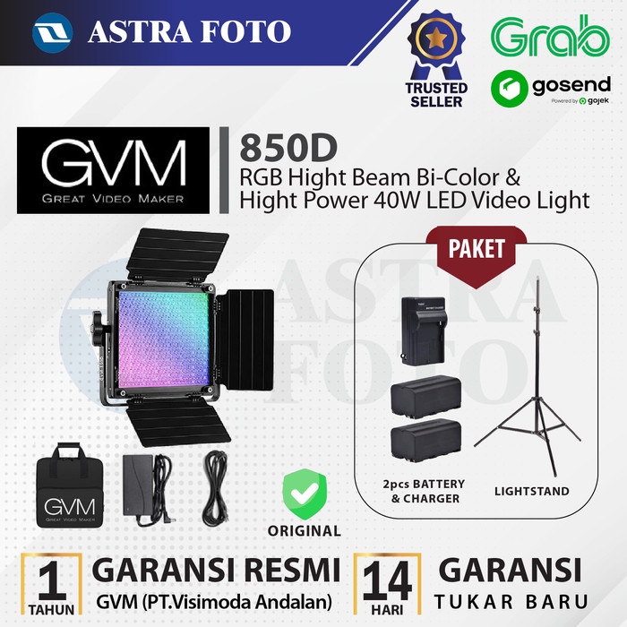 Jual GVM 850D RGB Hight Beam Bi-Color & Hight Power 40W LED Video Light - Unit Only | Shopee ...