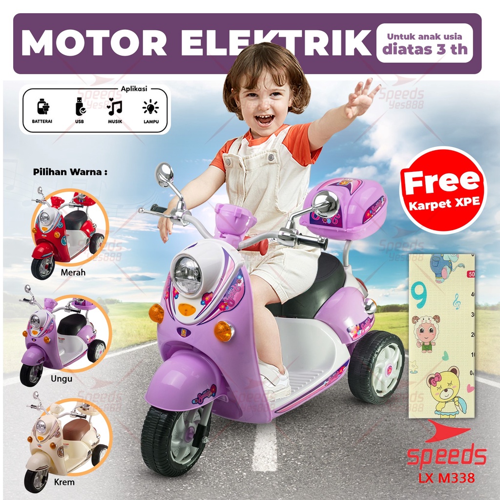 Jual Motor Aki Anak Model Scoopy Mainan Sepeda Motor Vespa Mini Kendaraan Anak Original PMB M338 ...