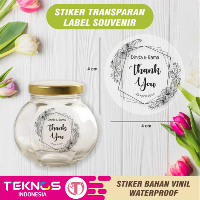 Jual LABEL STIKER STICKER NAMA TRANSPARAN SOUVENIR | Shopee Indonesia