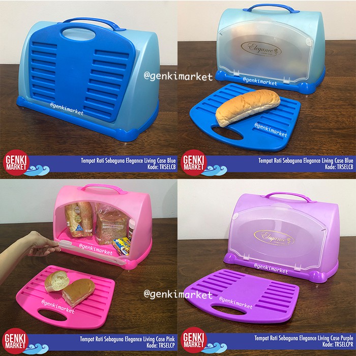 Jual Tempat Roti Tawar / Penyimpanan Makanan Kue Roti Bonus Nampan Alas ...