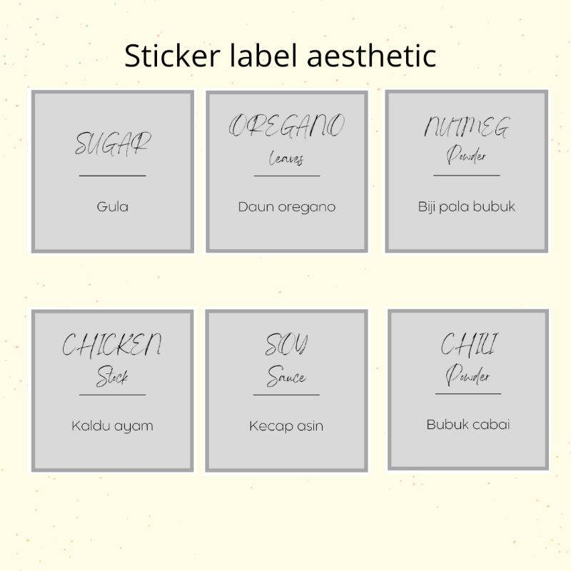 Jual Sticker label dapur aesthetic / stiker bumbu dapur 5x5 cm | Shopee ...