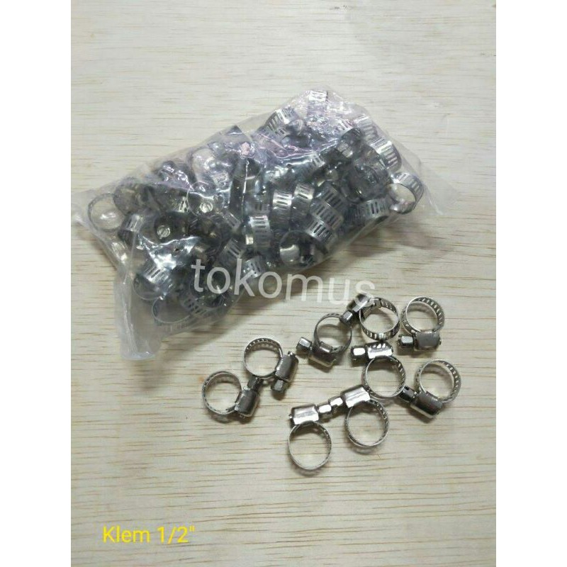 Jual Klem Selang SS / Hose Clamps Ukuran 1/2" 5/8"3/4"7/8"1" inch ...