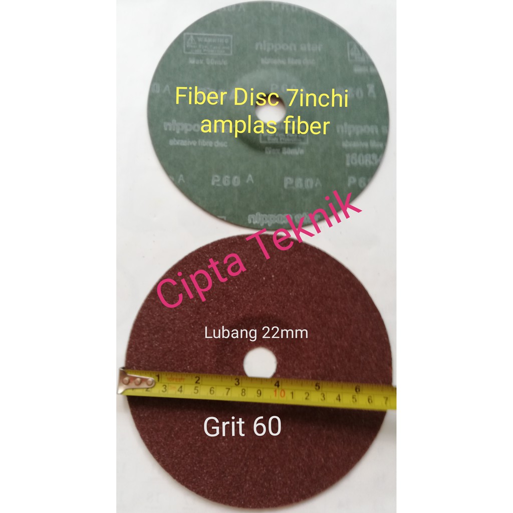 Jual Fiber Disc 7 inchi grit 60 Nippon Star Amplas Fiber Bulat 7inchi ...