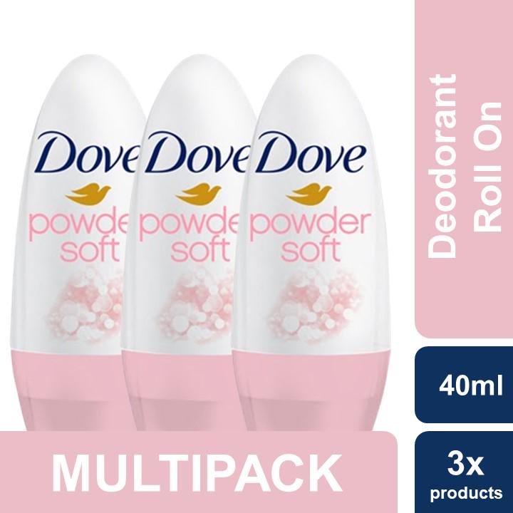 Jual Dove Roll On Deodorant Powder Soft 40ml Multi Pack | Shopee Indonesia