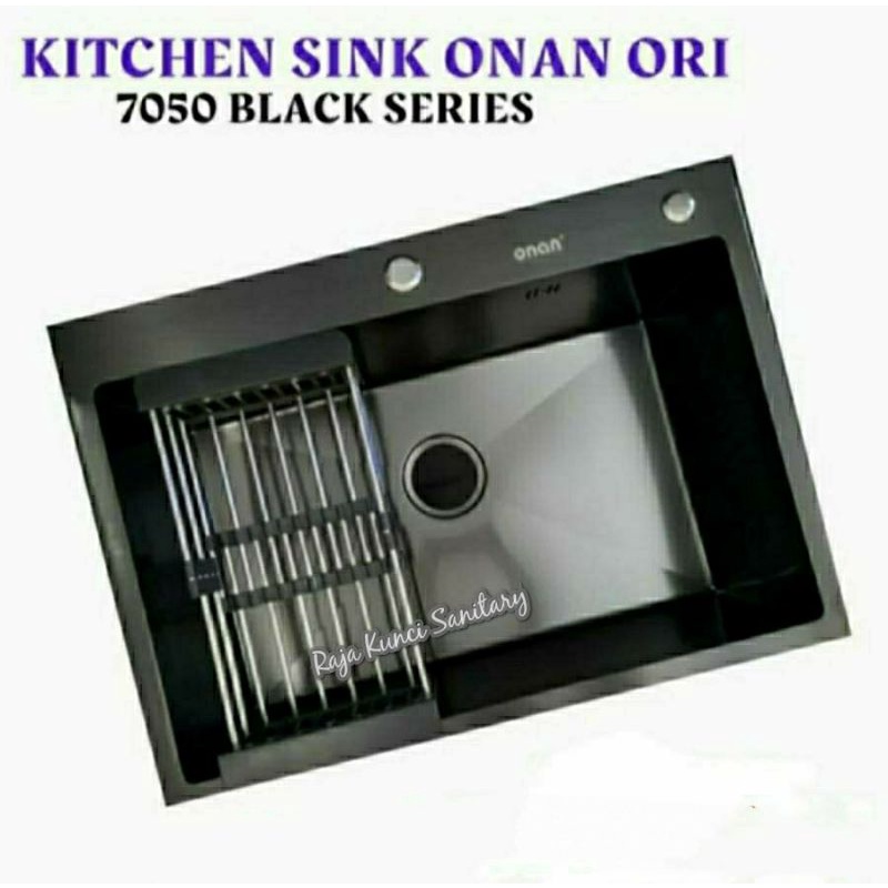 Jual ONAN Kitchen Sink 7050 1 Lubang Stainless Hitam Black/Paket ... Jual ONAN Kitchen Sink 7050 1 Lubang Stainless Hitam Black/Paket ...