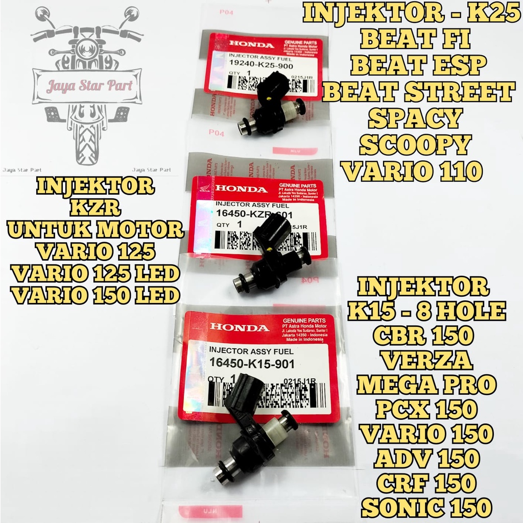 Jual ASLI ORI INJEKTOR HONDA K15, K25, KZR, CB150R VERZA, VARIO 125 ...