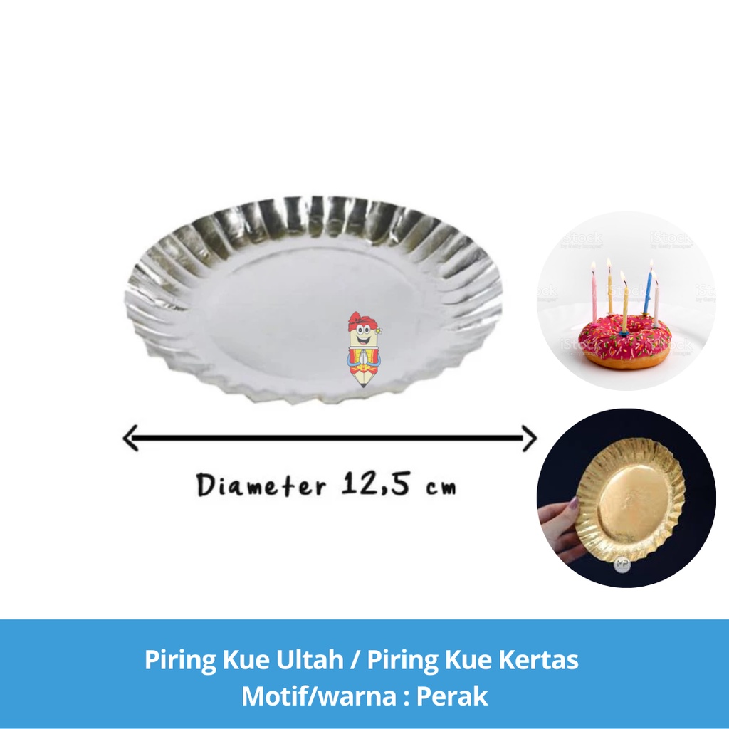 Jual Piring Kue Ultah / Piring Kertas /piring pesta Motif/warna Perak | Shopee Indonesia